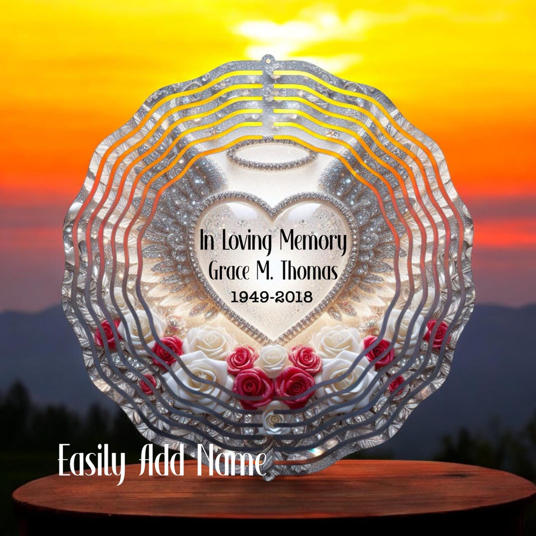 Memorial Wind Spinner With Angel Wings Sublimation Design/ Png/easily ...