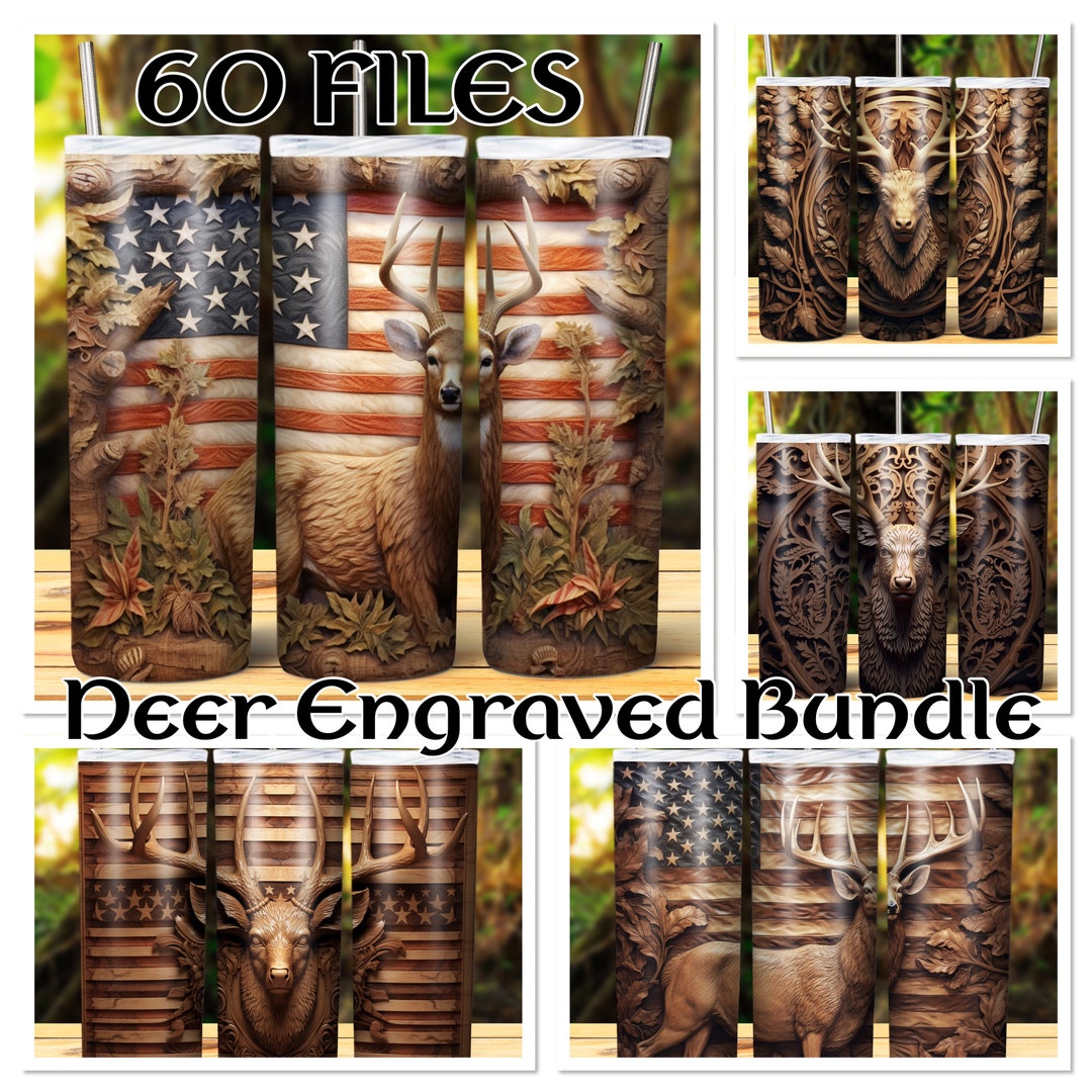 Huge Engraved Deer Tumbler Wrap Bundle/ Deer Hunter/60 FILES INCLUDED ...
