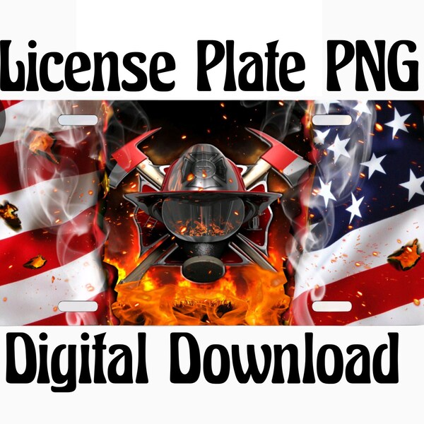 Firefighter License Plate - Etsy