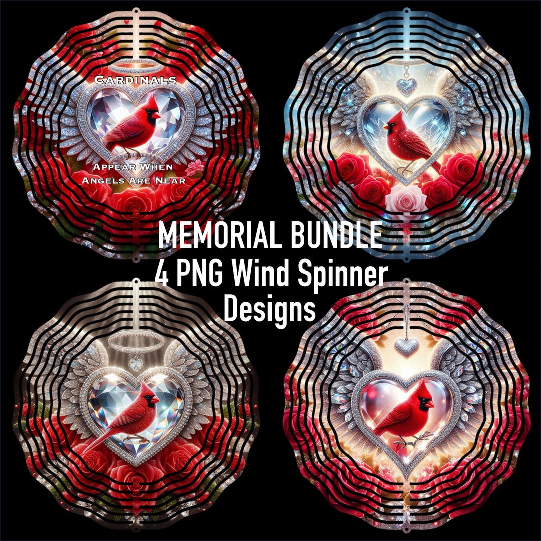 Memorial Cardinal Wind Spinner Bundle Deal Sublimation Design/ PNG/ 4 ...