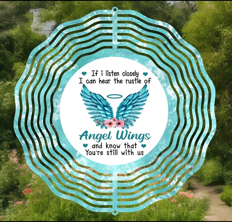 Memorial Wind Spinner With Angel Wings Sublimation Design/ PNG - Etsy ...