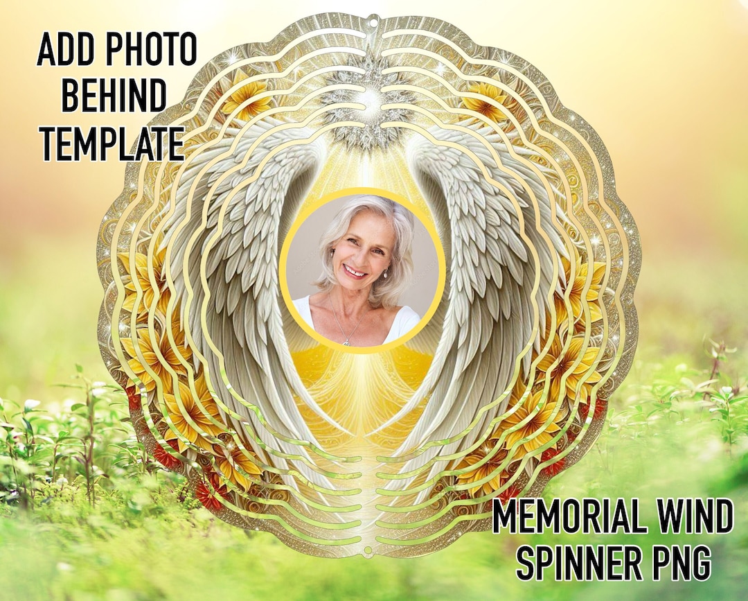 Memorial Wind Spinner With Angel Wings Sublimation Design/ Png/easily ...
