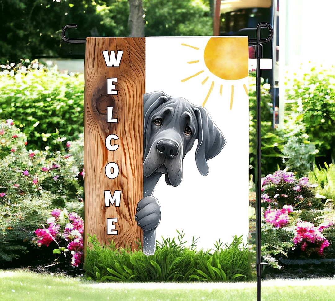 Welcome Peeking Great Dane Garden Flag Design /png/digital Download - Etsy