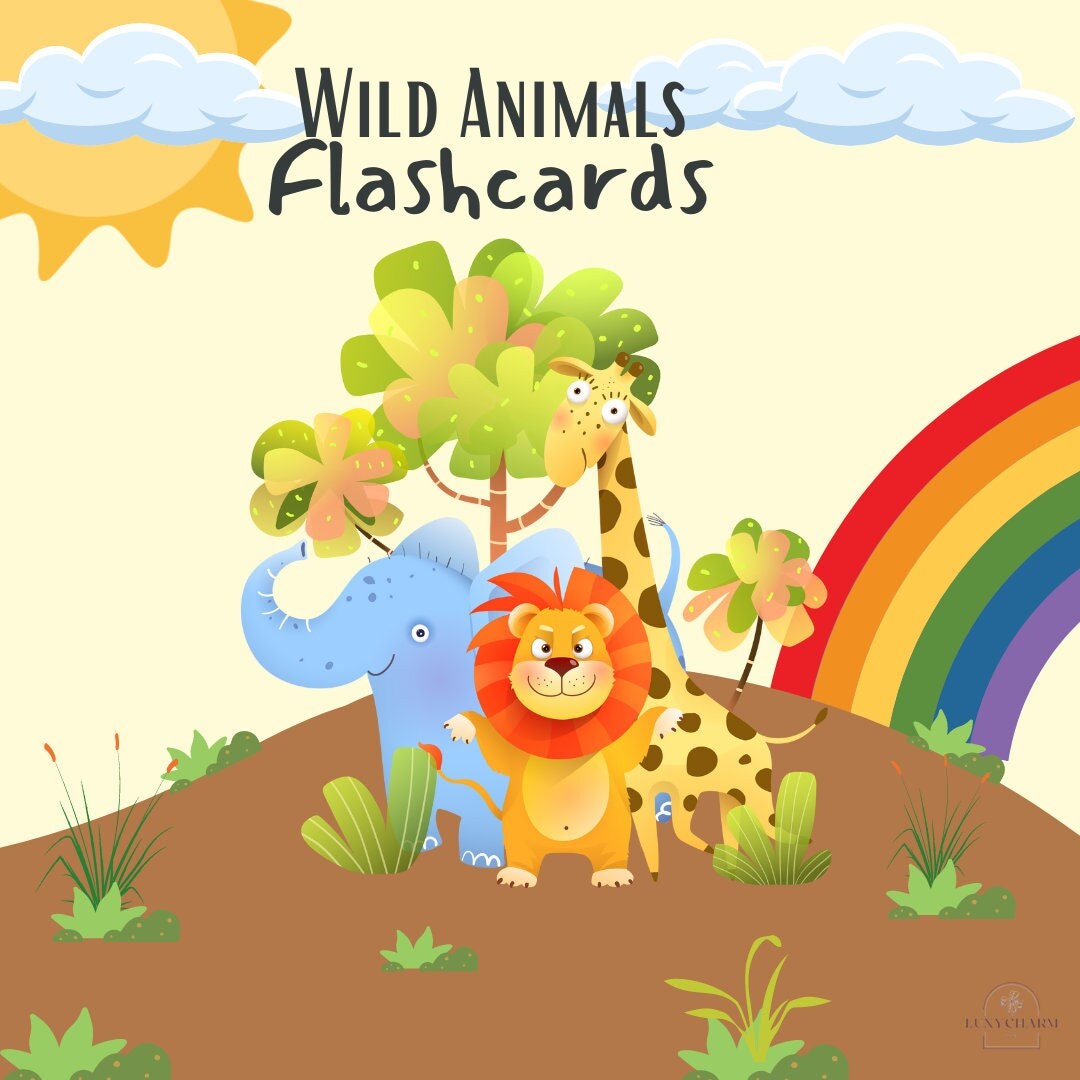 Wild Animals Flashcards - Pefect for Toddlers - Etsy