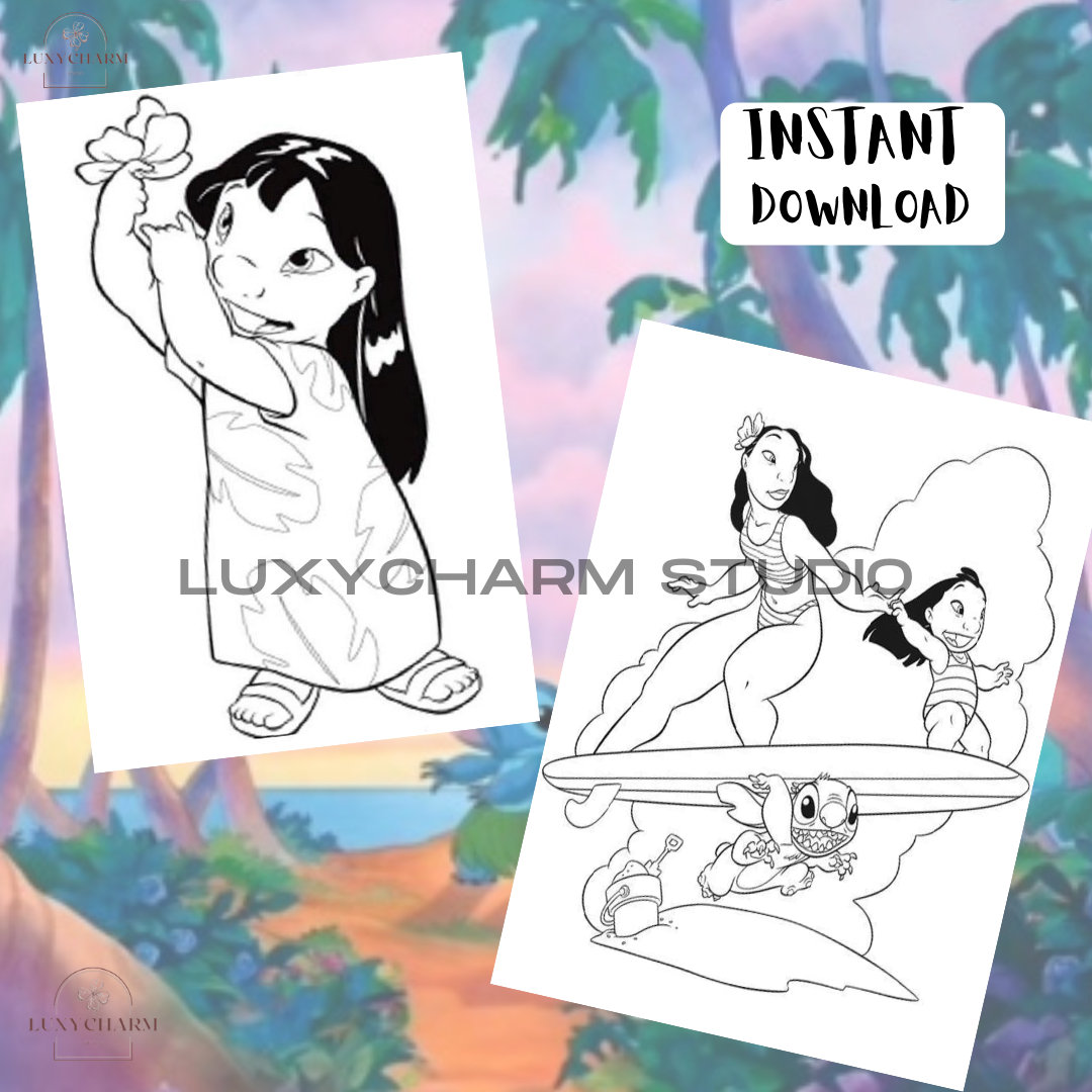 30 Pages - STITCH & LILO Adventures - Coloring Book Compilation - Etsy