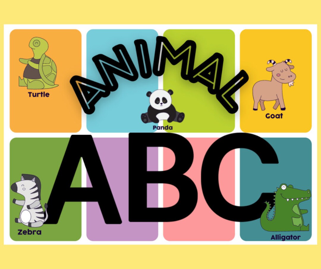 Animal ABC Flashcards - Great for Kids - Etsy
