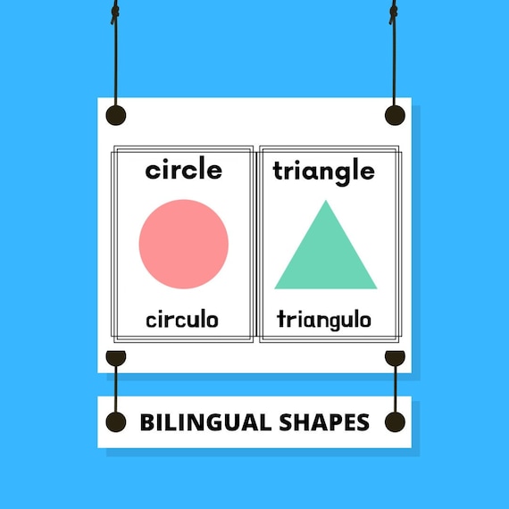 BILINGUAL Flashcards Basic SHAPES Perfect for Kids - Etsy
