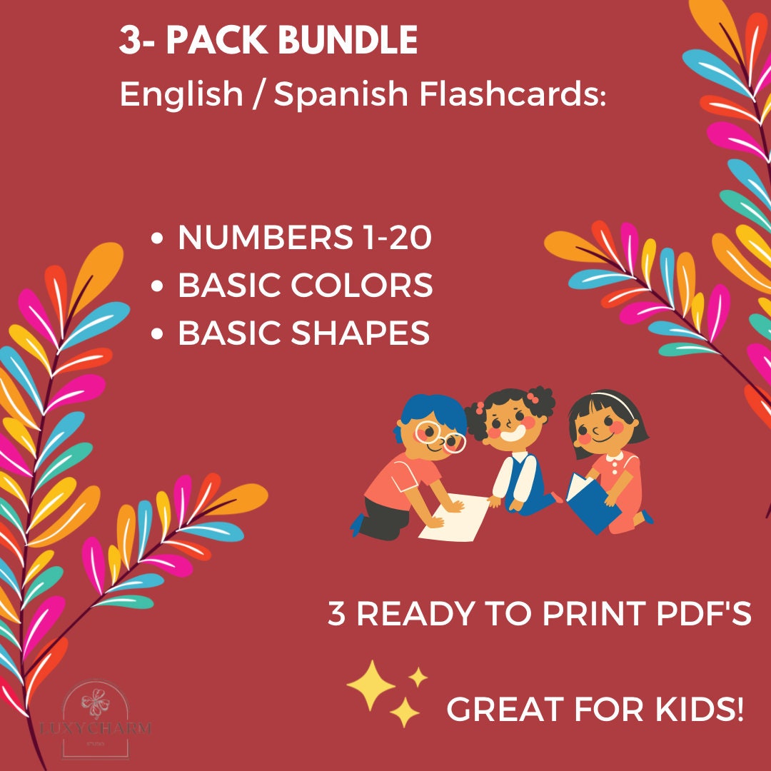 BUNDLE Bilingual Flashcards Great for Kids 3 PACK - Etsy