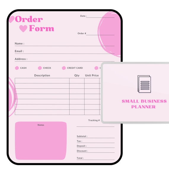 Hot Pink ORDER FORM Great Resource for Small Businesses - Etsy