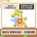 BILINGUAL Flashcards WILD ANIMALS Great for Learning Another Language ...