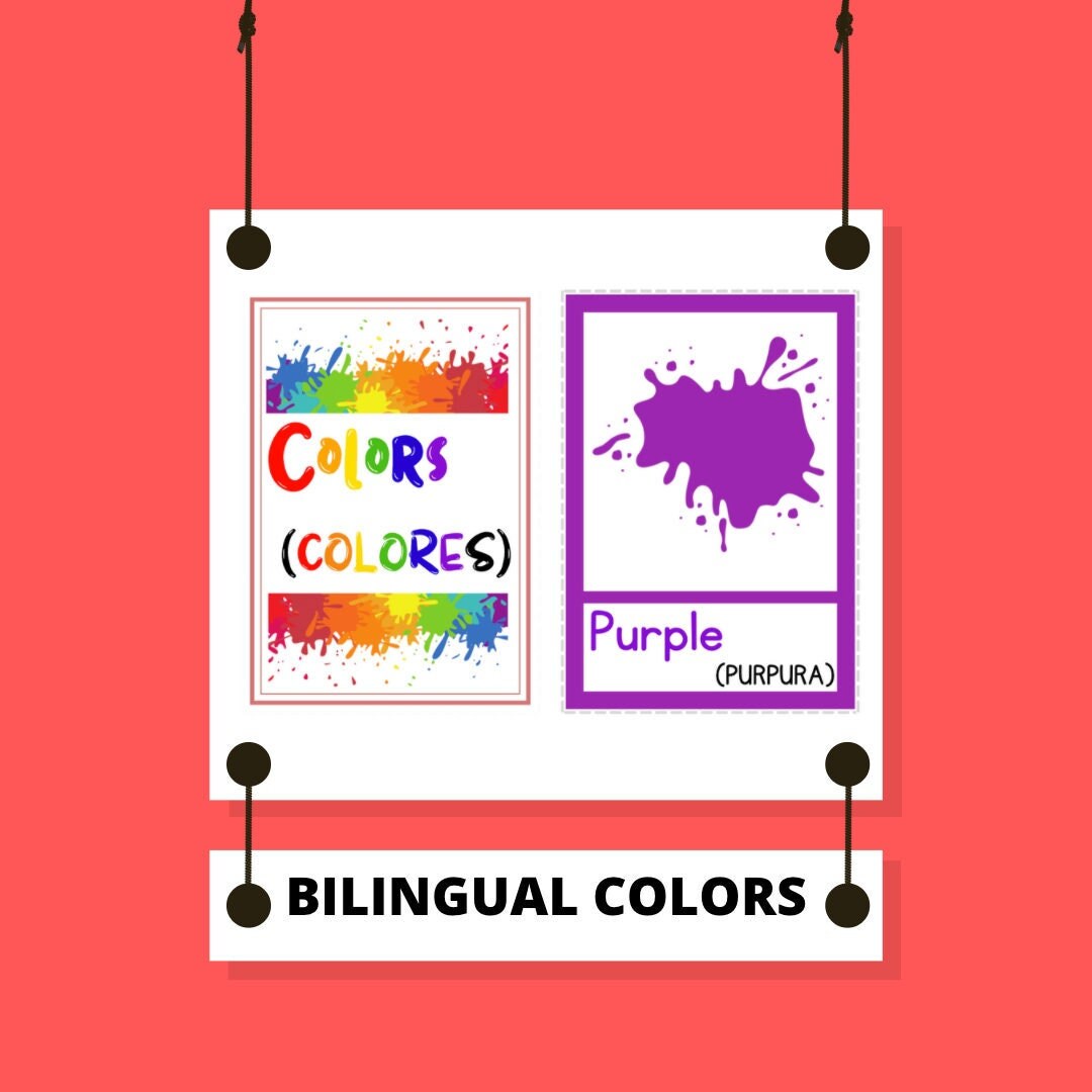 BILINGUAL Flashcards COLORS - Perfect for Kids! - Etsy