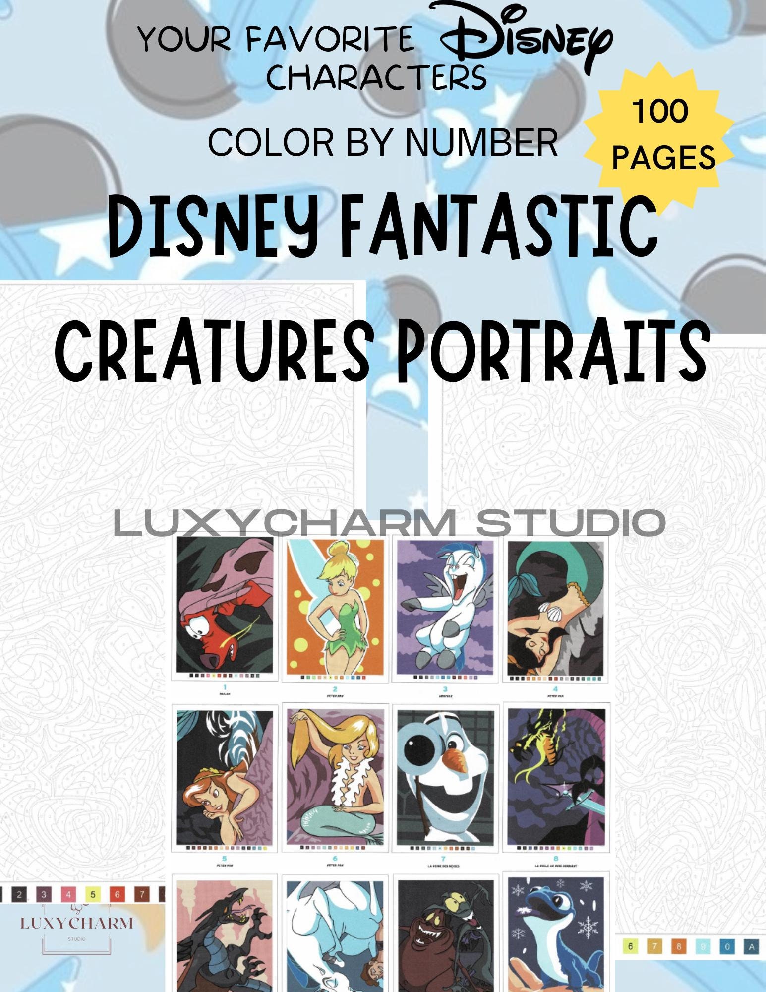 100 Pages Color by Number Mystery Portraits FANTASTIC CREATURES of Your ...