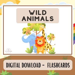 Wild Animals Flashcards Pefect for Toddlers - Etsy