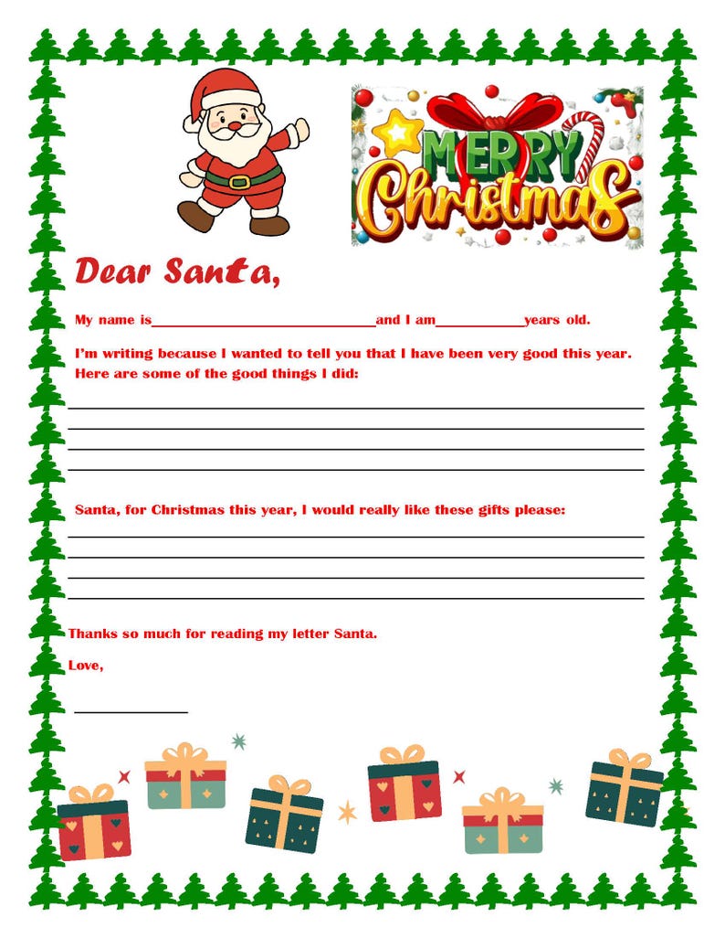 Santa Letter Bundle Kit, Digital Download, Editable Letters From Santa ...