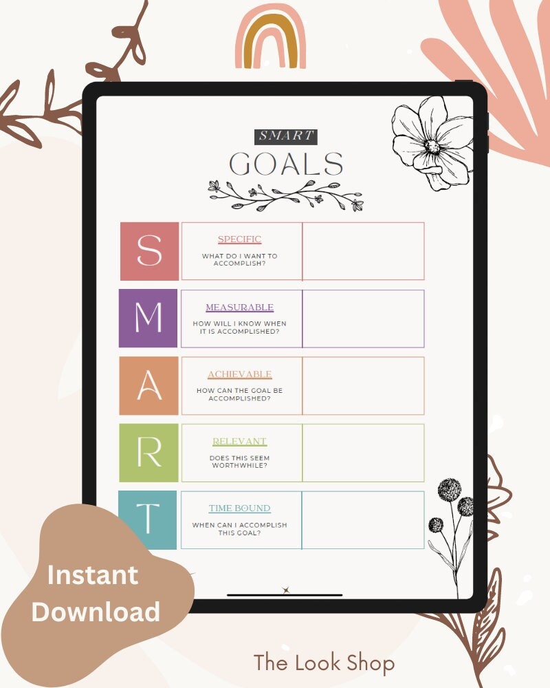 SMART Goals Digital Download - Etsy