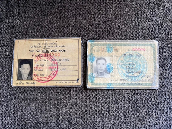2 Vintage Photo ID Cards Identification Card Foreign Can Cuoc - Etsy