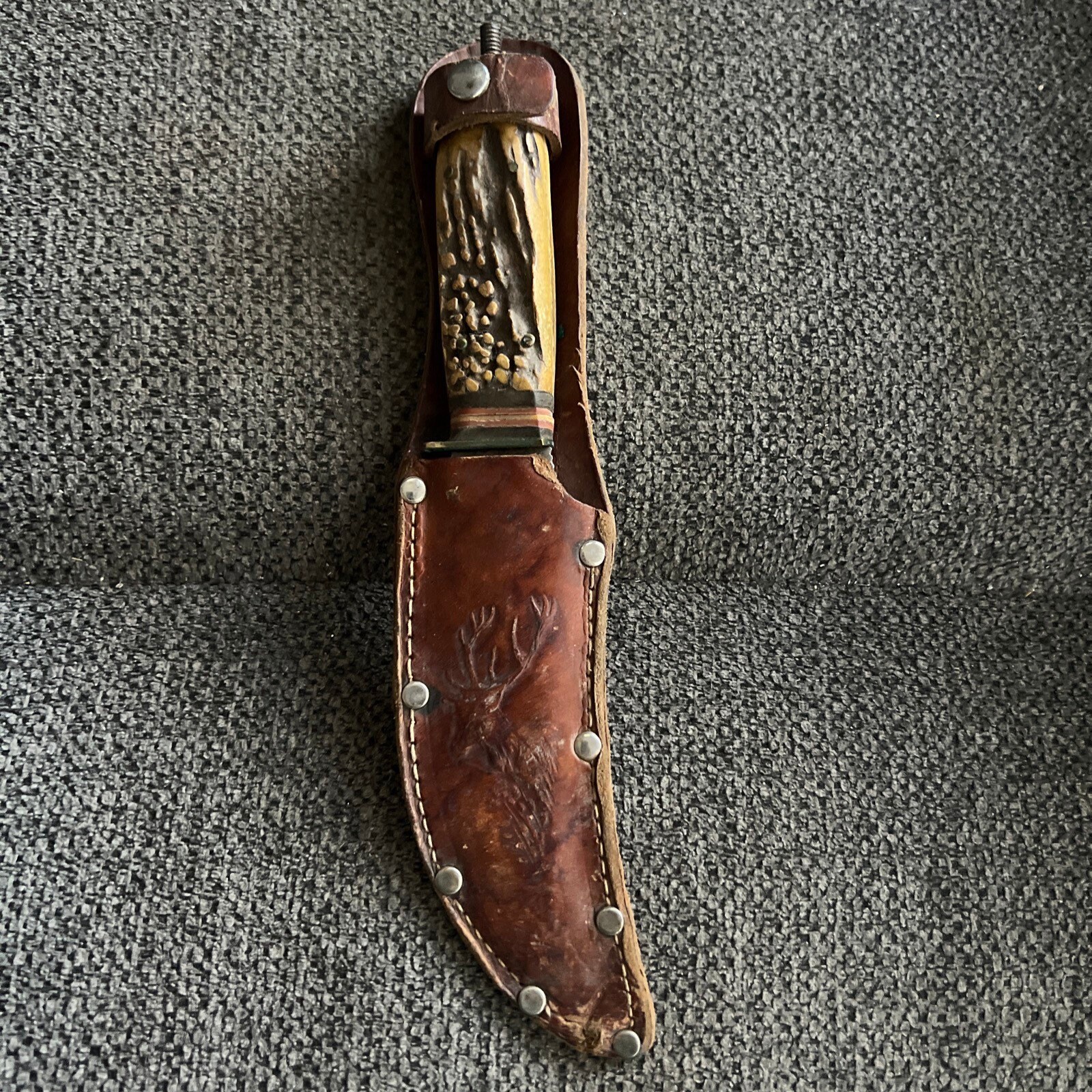 Vintage Monarch 151 Solingen Sabre Original Stag Bowie Knife With ...