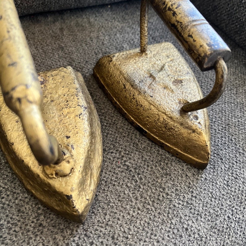 5 Antique Gold Cast Iron Sad Flat Clothes Iron Amish #6, 7 One Black - Etsy