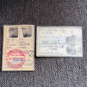 2 Vintage Photo ID Cards Identification Card Foreign Can Cuoc ...
