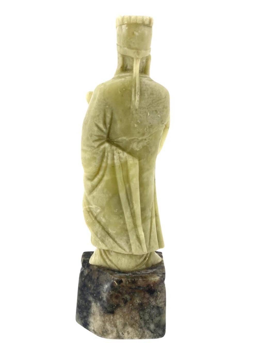 Antique Carved Soapstone Chinese Emperor Sculpture Mandarin Inscribed ...