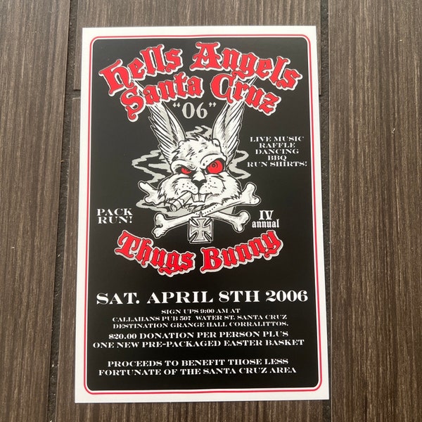 Hells Angels Vintage Poster - Etsy