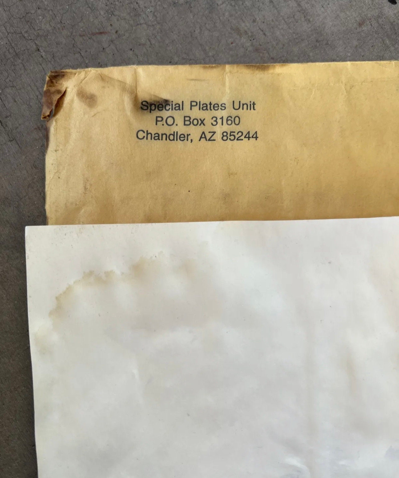 Vintage Arizona Specialized License Plate With Envelope - Etsy