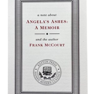Vintage Easton Press Signed Edition Frank Mccourt Angelas Ashes Leather ...