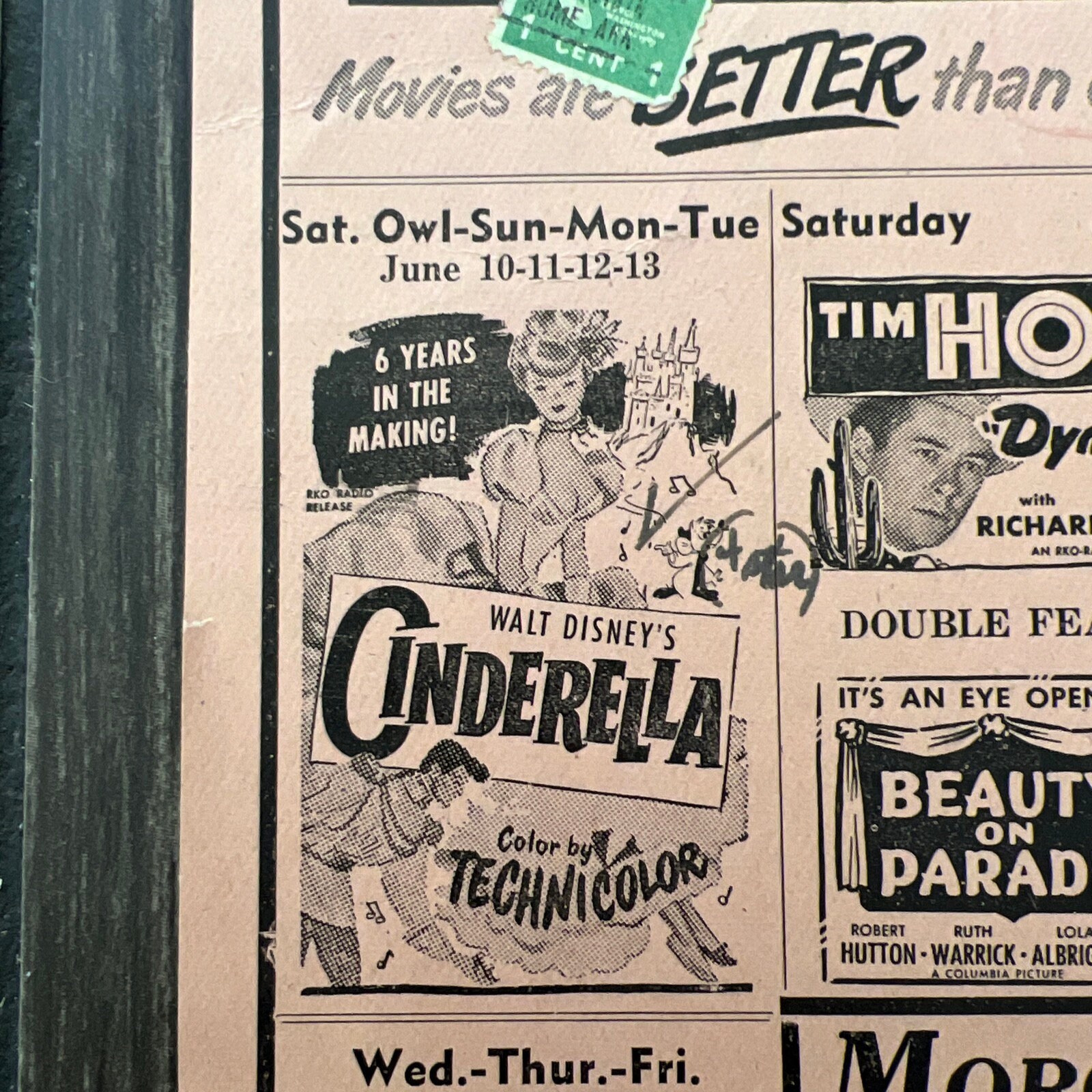 Vintage Walt Disney Cinderella Movie Handbill Morgan Theatre - Etsy