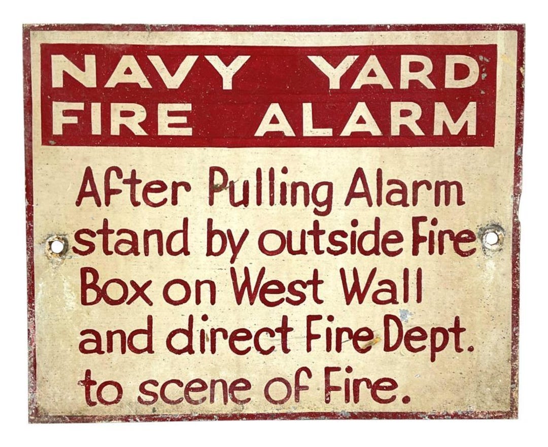 10” Antique Original Authentic WWII United States Navy Fire Metal Alarm ...