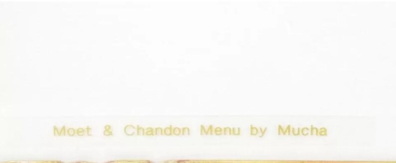 Antique Original 1890s Mucha Menu Moet & Chandon Card Signed With Frame ...