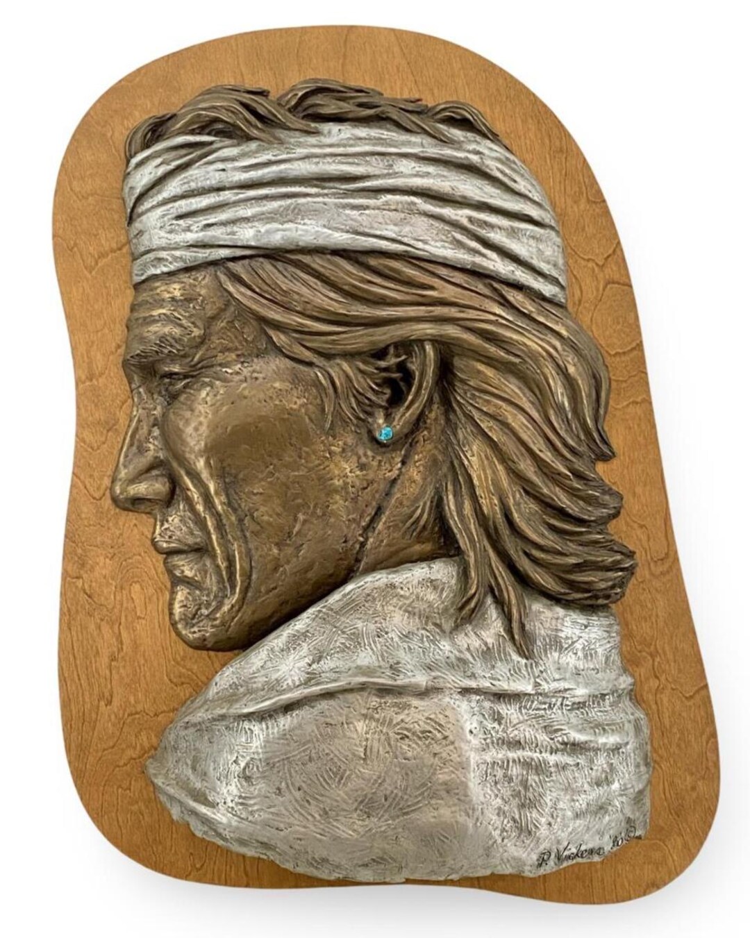 33.5” Vintage 1980 Phillip Vickers Signed 32/50 Native American ...