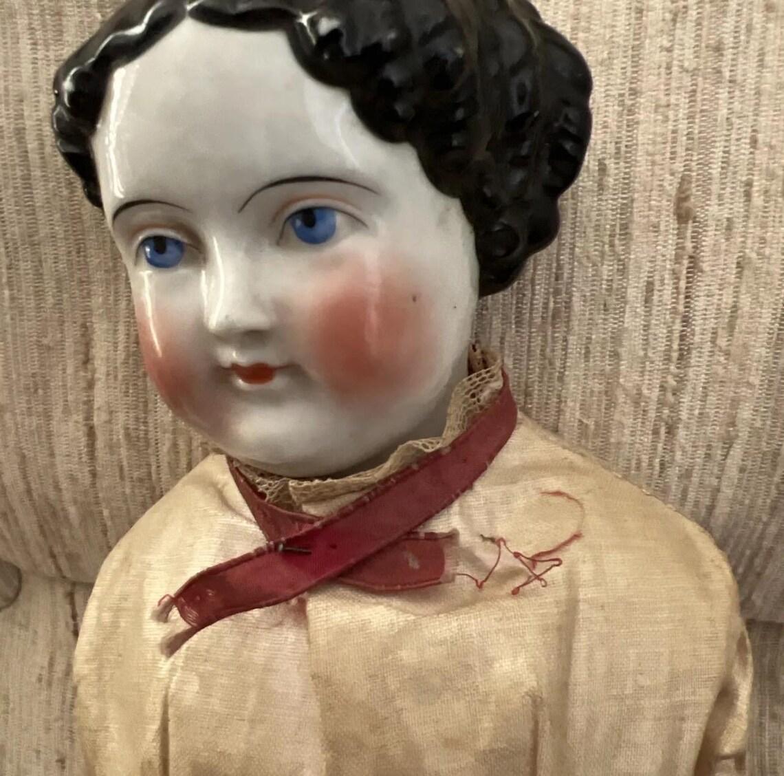 Antique Est 1868 17” Crescent Lady Lyke Hook Side Doll Porcelain With ...