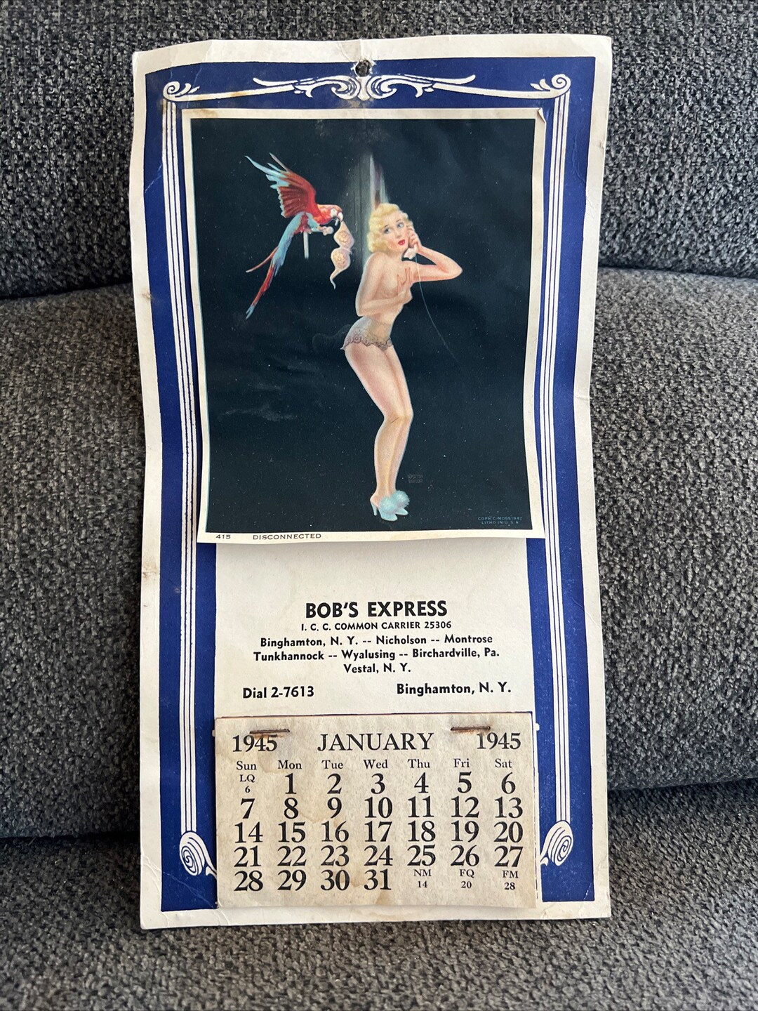 Vintage 1945 Pinup Blond Girl Bobs Express Litho Full Calendar 1/1 on Etsy - Etsy