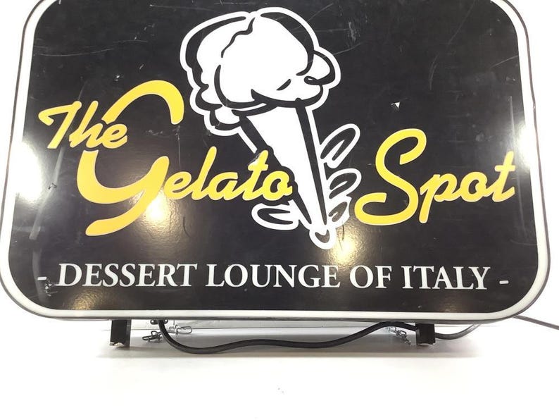 Vintage Original the Gelato Spot Commercial Lighted 24x33x8.75 Sign 1/1 ...