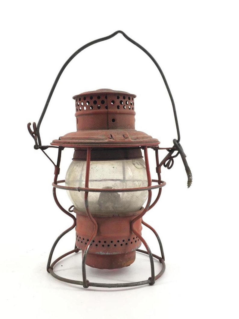 Antique Adlake No 250 Red Railroad Lantern Chicago St. Paul Minneapolis ...