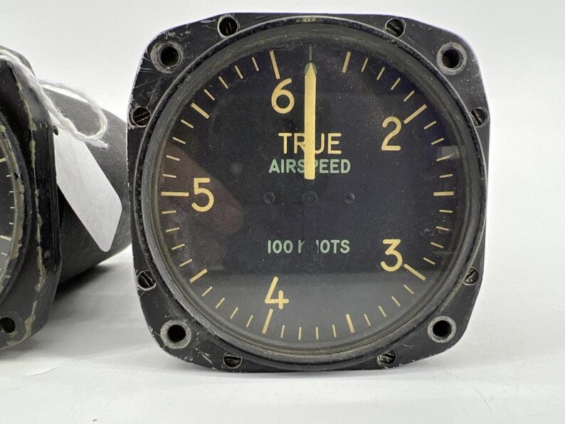 3 Antique USAF Fighter Jet Mach Meter, True Airspeed Rotor Engine Meter ...