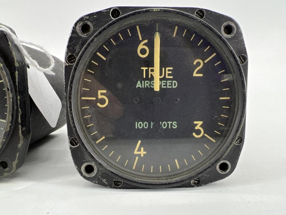 3 Antique USAF Fighter Jet Mach Meter, True Airspeed Rotor Engine Meter ...