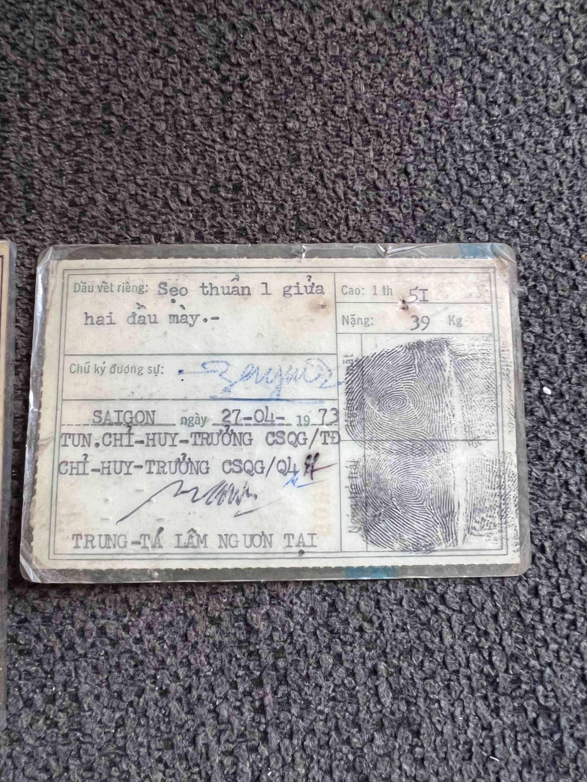2 Vintage Photo ID Cards Identification Card Foreign Can Cuoc ...