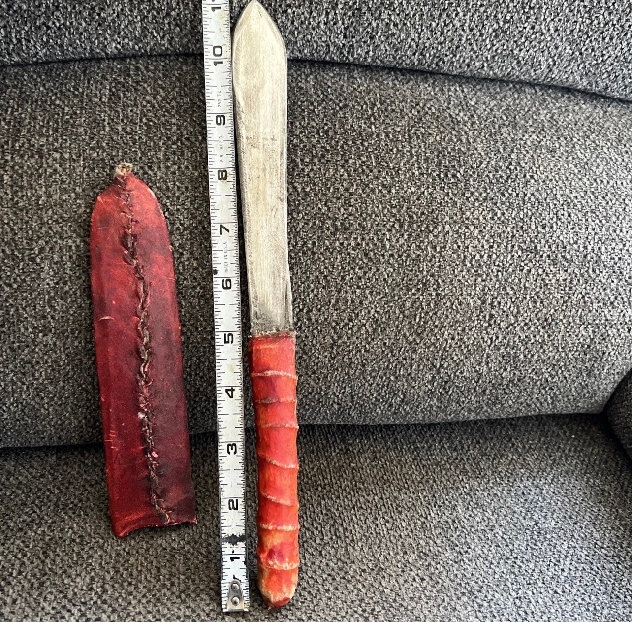 11” Antique East African Maasai Herders Sword Sheath Red - Ol Alem ...