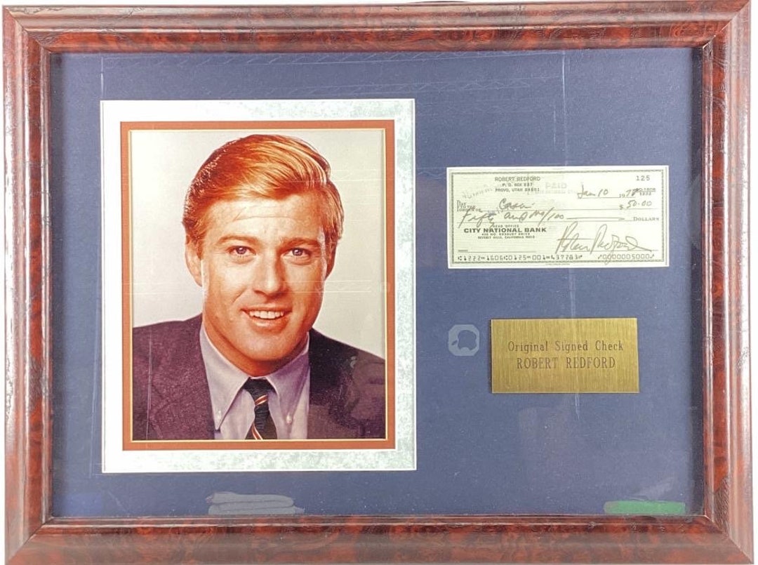 Vintage ROBERT REDFORD Autographed Signed Check Academy Award Actor in ...