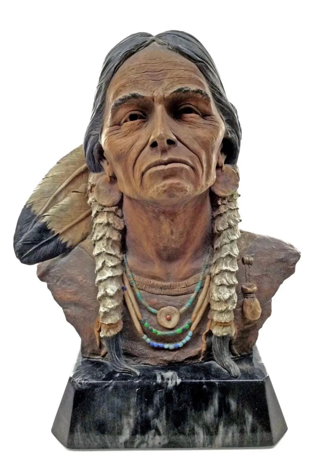 Vintage Neil J. Rose “he of the Earth” Indian Sculpture Bust Signed 332 ...
