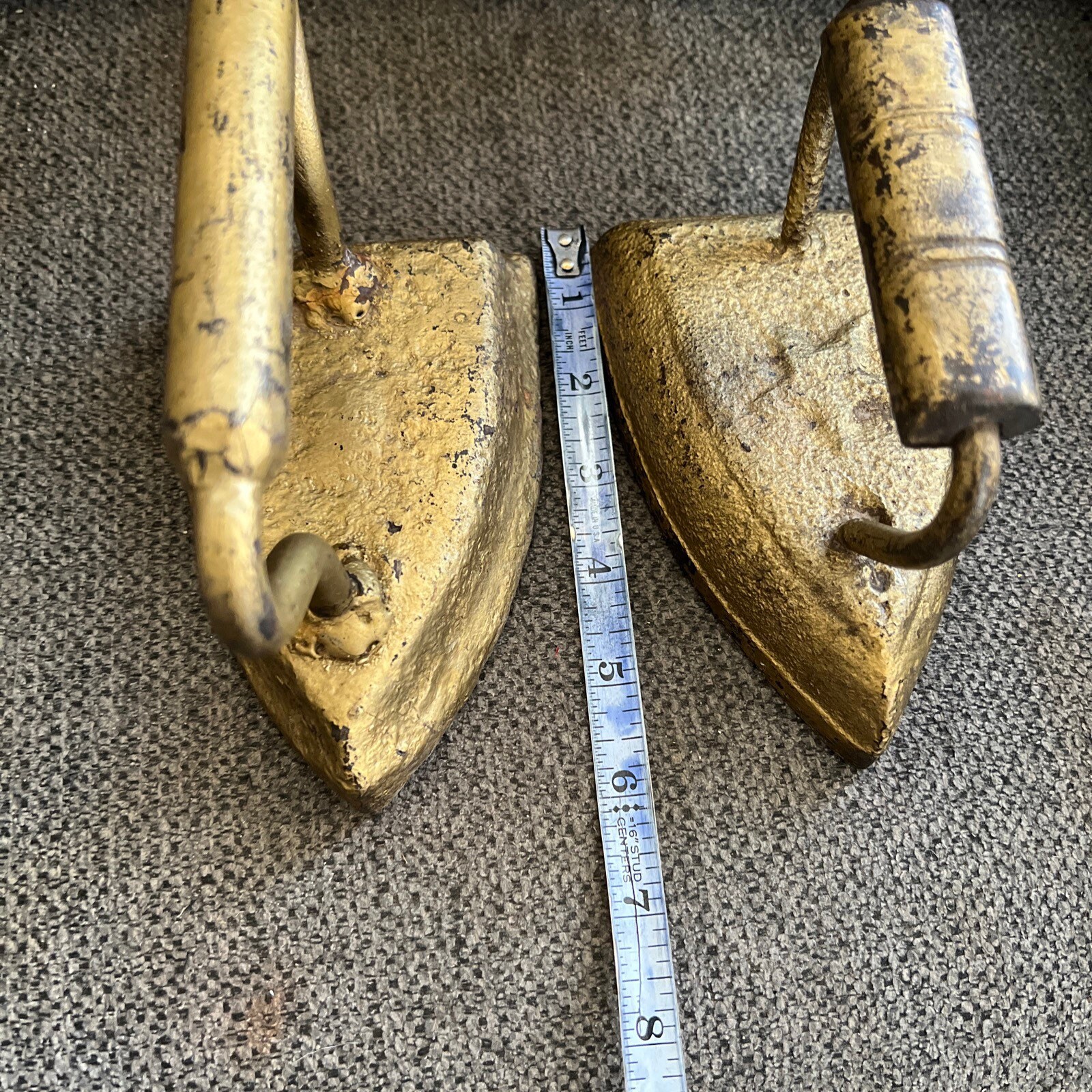 5 Antique Gold Cast Iron Sad Flat Clothes Iron Amish #6, 7 One Black - Etsy