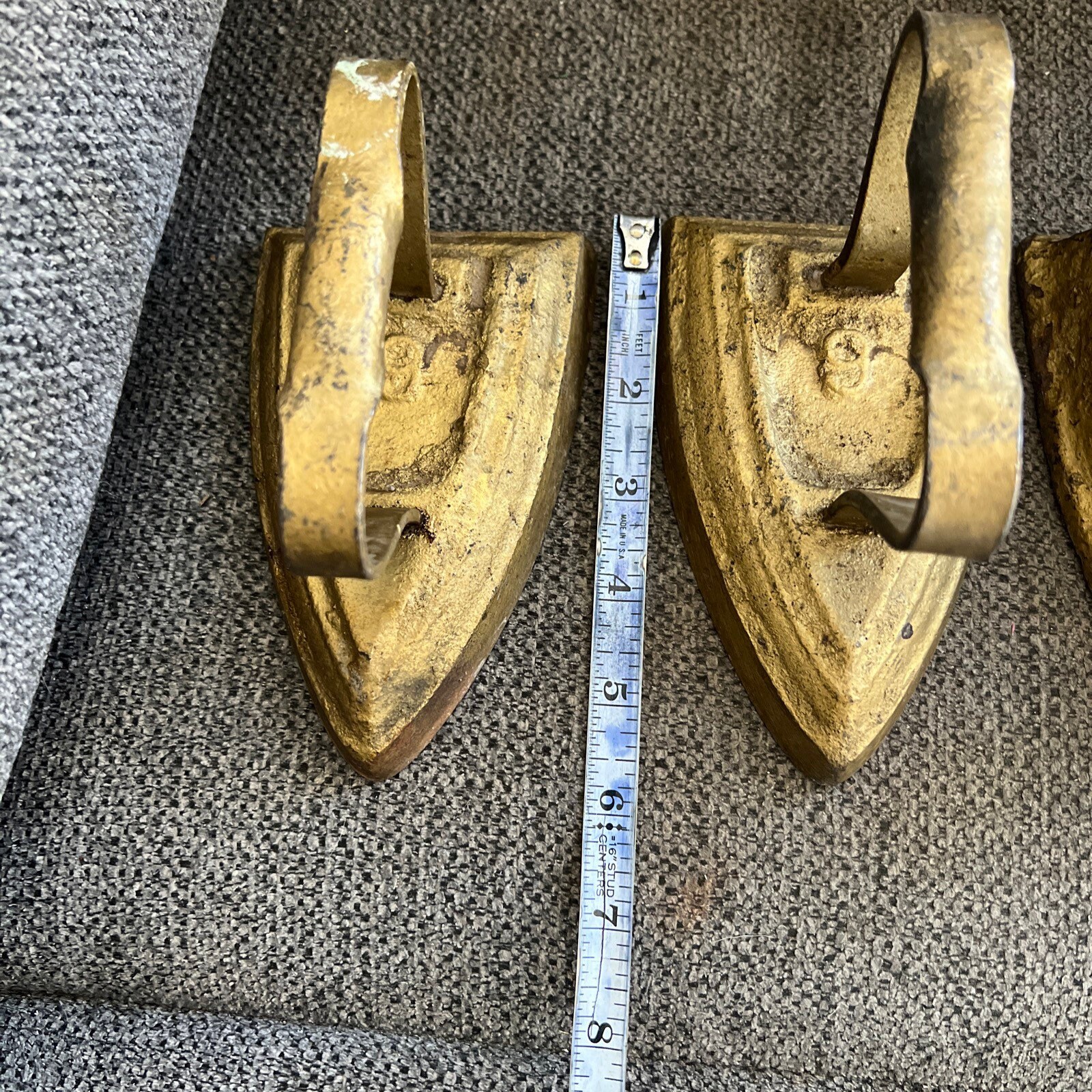 5 Antique Gold Cast Iron Sad Flat Clothes Iron Amish #6, 7 One Black - Etsy