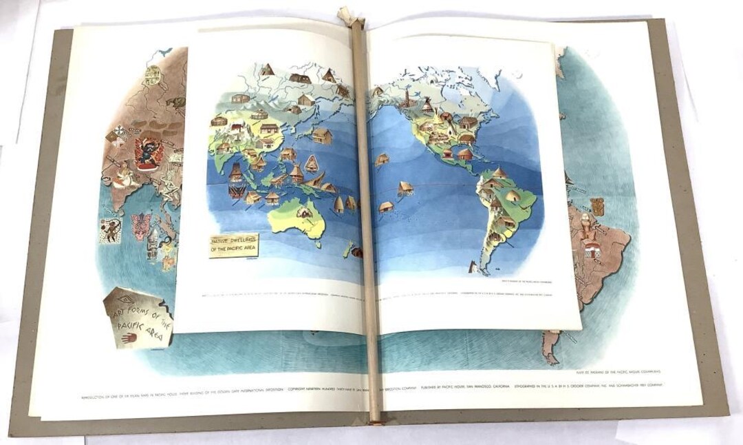 Vintage 1940 Golden Gate Exposition Pageant of the Pacific Six Mural ...