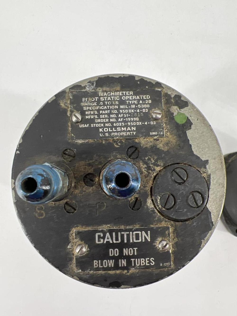 3 Antique USAF Fighter Jet Mach Meter, True Airspeed Rotor Engine Meter ...