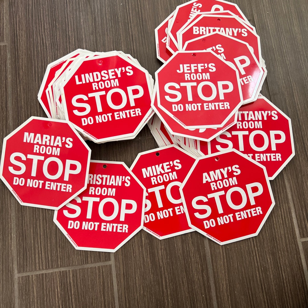 ONE Kids Room 6” Hanging Stop Sign Do Not Enter Many Names Available - Etsy