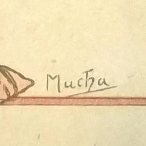 Antique Original 1890s Mucha Menu Moet & Chandon Card Signed With Frame ...