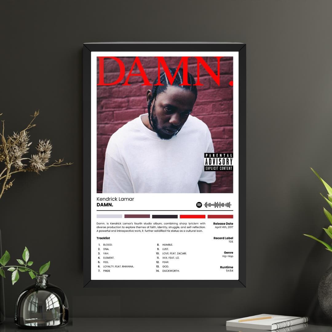 DAMN. by Kendrick Lamar Album Poster 11x17 - Etsy