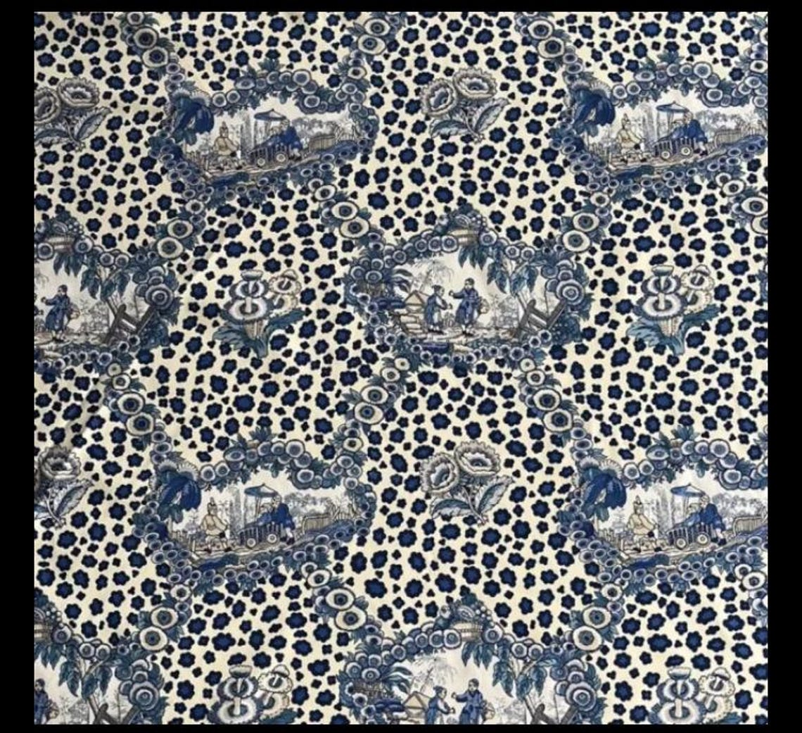 BRUNSCHWIG & Fils New Chinese Leopard Chinoiserie Toile, Hand Print - Etsy