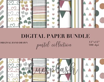 12 Boho Flowers Digital Papers Seamless Pattens Boho - Etsy